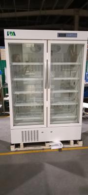 China 656L High Quality Double Glass Door Upright Pharmacy Medical Refrigerator For Vaccine Storage for sale