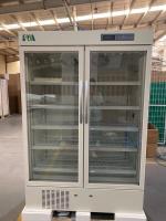 China 656L High Quality Double Glass Door Upright Pharmacy Medical Refrigerator For Vaccine Storage for sale