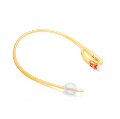 China 20cm 40cm Silicone Coated Latex Foley Urinary Catheter Balloon 1.5ml for sale