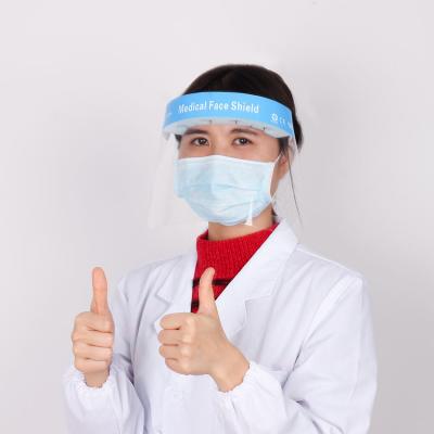 China OEM Plastic Visor Face Shield , 33cm*22cm Transparent Face Cover for sale
