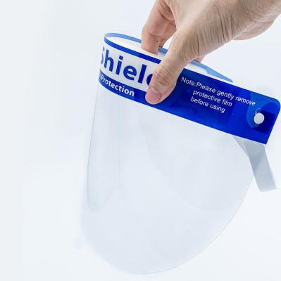 China Medical Clear 0.25MM Plastic PPE Face Shields Splash Protection 33cm*22cm Size for sale
