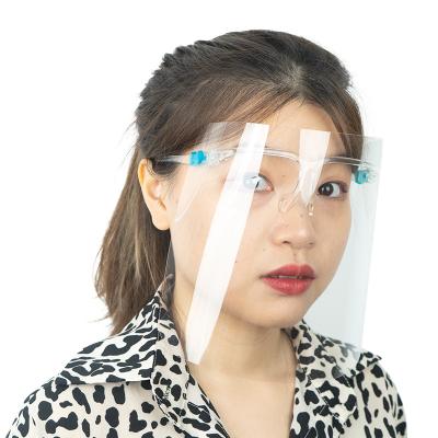 China Anti Smoke Transparent Face Shield With Glasses Frames Sanitary for sale