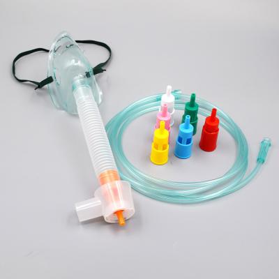 China Disposable 24% Venturi Breathing Oxygen Mask 7 Diluters Adjustable for sale