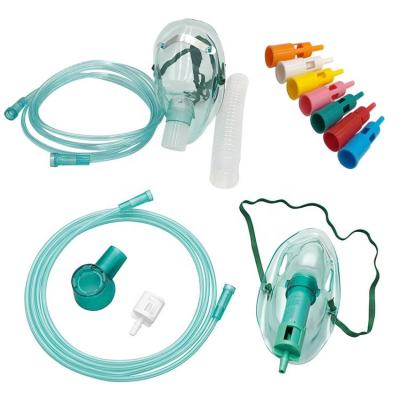 China Respiratory CE ISO Venturi Oxygen Mask Transparent With 7 Diluters for sale