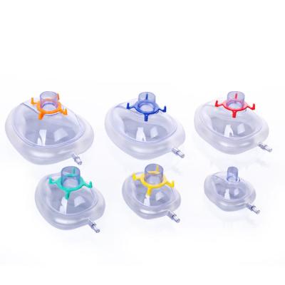 China Inflatable Valve Anaesthetic Face Mask , CE Size 0-6 Pvc Anaesthesia Mask for sale