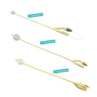 China Yellow Drainage 3 Port Latex Foley Catheter Tube Disposable for sale