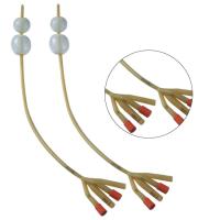 China 24Fr 50cc Latex Foley Catheter 4 Way Dual Balloon Intermittent for sale