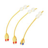 China 16fr 4 Way Double Balloon Latex Foley Catheter Disposable Silicone Coated for sale
