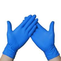 China EN374 Medical Consumable Items Adult Blue Nitrile Gloves for sale