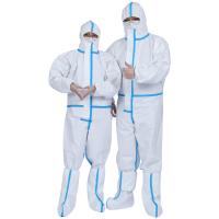 China Sterile Non Woven Chemical Medical Protective Coverall With Shoe Cover for sale