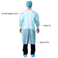 China PP PE EN13795 Medical Isolation Gown AAMI PB70 Level 20gsm-65gsm for sale