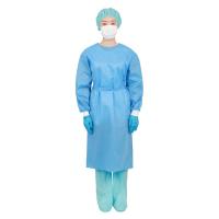 China AAMI LEVEL 1 SMS Disposable Isolation Gown Safety Clothing Non Sterile For Hospital Working Uniform for sale
