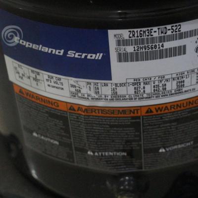 China Refrigeration Industry  Cooling Systerm Copeland Hermetic Scroll  Compressor ZR16M3-TWD-551 for sale