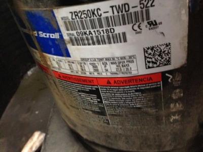 China Cooling Copeland Hermetic Scroll  Compressor ZR250KC-TWD-522 for sale