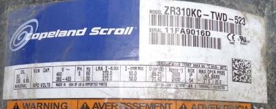 China Cooling Copeland Hermetic Scroll  Compressor ZR310KC-TWD-522 for sale