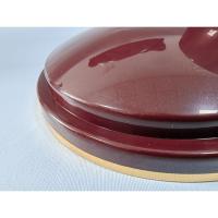 China Bordeaux Color Funeral Ash Urn With Gold Belt For Human Reserved In ABS Plastic for sale