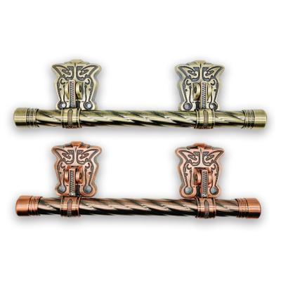 China Funeral coffin handle with twisted steel bar 1003-2 in antique brass plating and coffin fittings for sale