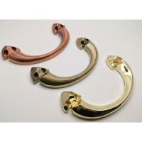 China Brass Polish Half Moon Funeral Metal Casket Handle 21.5*11cm GP Finish for sale