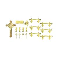 China Recycled PP Funeral Coffin Decorations Gold Plated Coffin Crucifix for sale