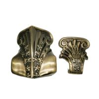 China Antique Copper Finish Metal Casket Corners Set SGS BV With Steel Bar for sale