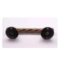 China 26*6.5cm Fixed Point Antique Coffin Handles Copper Finished With Twisted Steel Bar for sale