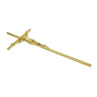 China Christian Coffin Funeral Crucifix Electronic Brass Plated Catholic Casket Crucifix for sale