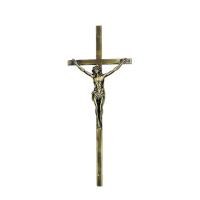 China 55*17cm France Type Coffin Metal Crucifix Antique Brass For Coffin Lid Decoration for sale