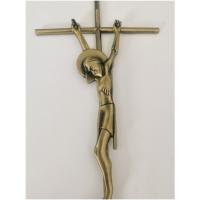 China Italian Zamak Funeral Crucifix 55*17cm Antique Copper Finishing for sale