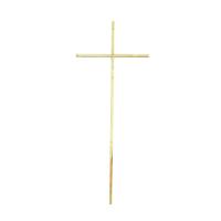 China Flat Funeral Casket Cross For Coffin Lid Shining Gold Polished for sale