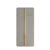 China Flat Funeral Casket Cross For Coffin Lid Shining Gold Polished for sale