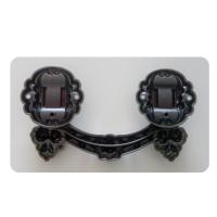 China 20.5*11.5cm Rose Bud Luxury Antique Coffin Handles Fittings Brass Matte for sale