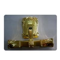 China 30*12cm Square Pipe Burial Coffin Fittings 20mm Shinning Gold Casket Handles for sale