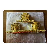 China Brass Plated Zamak Coffin Handles And Accessories With Twisted Steel for sale