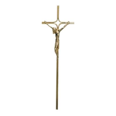 China Metal Funeral Coffin Crucifix 8042 Decoration Gold Plated Color for sale