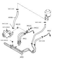 China Auto Part 4441060430 Power Steering Pressure Hose for Toyota FZJ78 FZJ79 2006 Power Steering Pipe 44410-60430 for sale