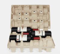 China Wine Glass Bottle Moulded Pulp Packaging Molded Pulp Trays ISO14001 for sale