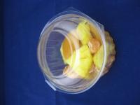 China PET Eco-Friendly Fruits Packing Plastic Box 24oz Salad Bowl With Lid for sale
