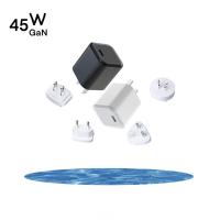 China 45W GaN Adapter QC3.0 USB Type-C USB-C Multi 2 Port Universal Foldable Plug PD Charger 5V 20V 2.25A Power Supply for sale