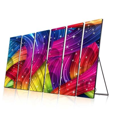China P2.5 LED Poster Display Floor Standing Move Screen Outdoor Advertising 160000 Pixels 800 Nits for sale