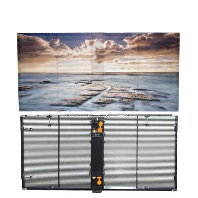 China P3.91-7.82 Full Color See Through LED Display 1000x500mm High Transparency 70% for Storefront Advertising for sale