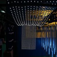 China HM4 P50 Full Color Curved LED Display 120W High Transparency Mesh Screen for Advertising for sale