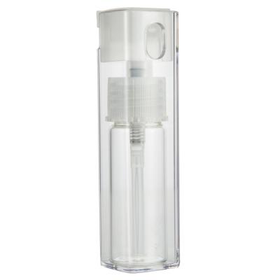 China Elegant 10ml Square Perfume Bottle Packaging With PP Plastic Material And 29*29mm Diameter for sale