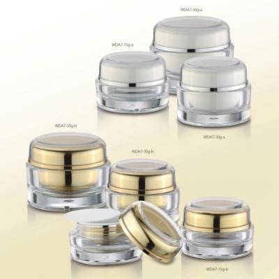 China Plastic Cosmetic Bottle Acrylic Cosmetic Jar For Crystal Beauty Products for sale