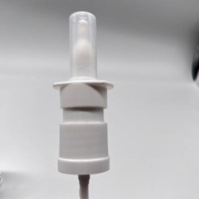 China Customized Logo Printing Nasal Spray Pump 18/410 18/415 With Shiny Silver / Gold Collar for sale