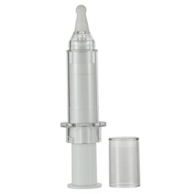 China PETG 5ml Syringe Airless Bottle Eye Cream Airless Bottle Slik Printed for sale