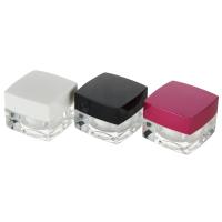 China Screen Printed 5g Empty Cosmetic Packaging Jar In Square Shape For Cosmetic Industry for sale