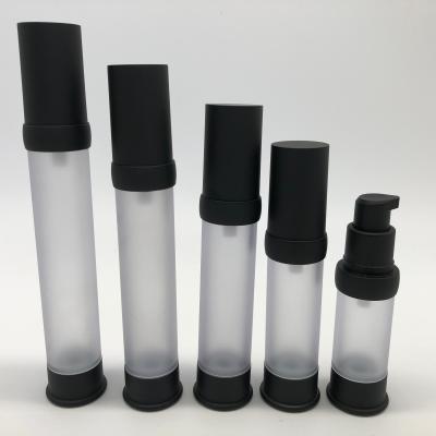 China 15-35ml Black Color Plastic Airless Lotion Pump Bottles Perfect For Skin Care Solutions for sale