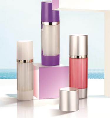 China Round Shape Dual Chamber Cream Bottle with 15ml *2 / 25ml *2 Capacity and Acrylic Material for Cosmetic Packaging for sale