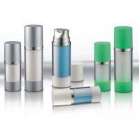 China Round Shape Dual Chamber Cream Bottle with 15ml *2 / 25ml *2 Capacity and Acrylic Material for Cosmetic Packaging for sale