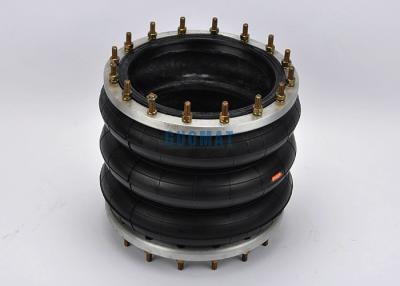 China 360306H-3 Triple Convoluted Industrial Air Spring Plate Dia 347mm Air Bag With Flange for sale